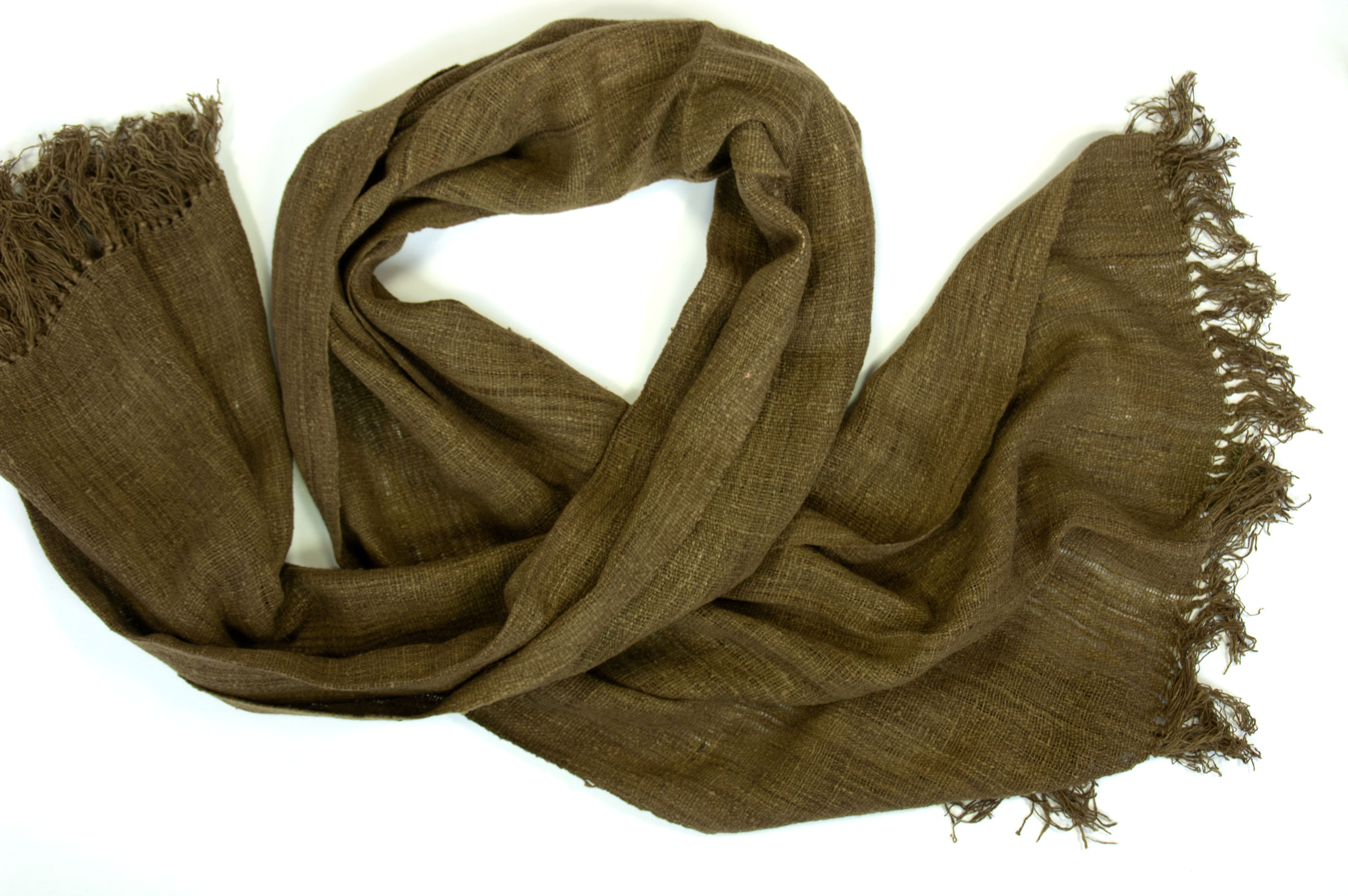 Wild silk shawl sepia - Counting Flowers