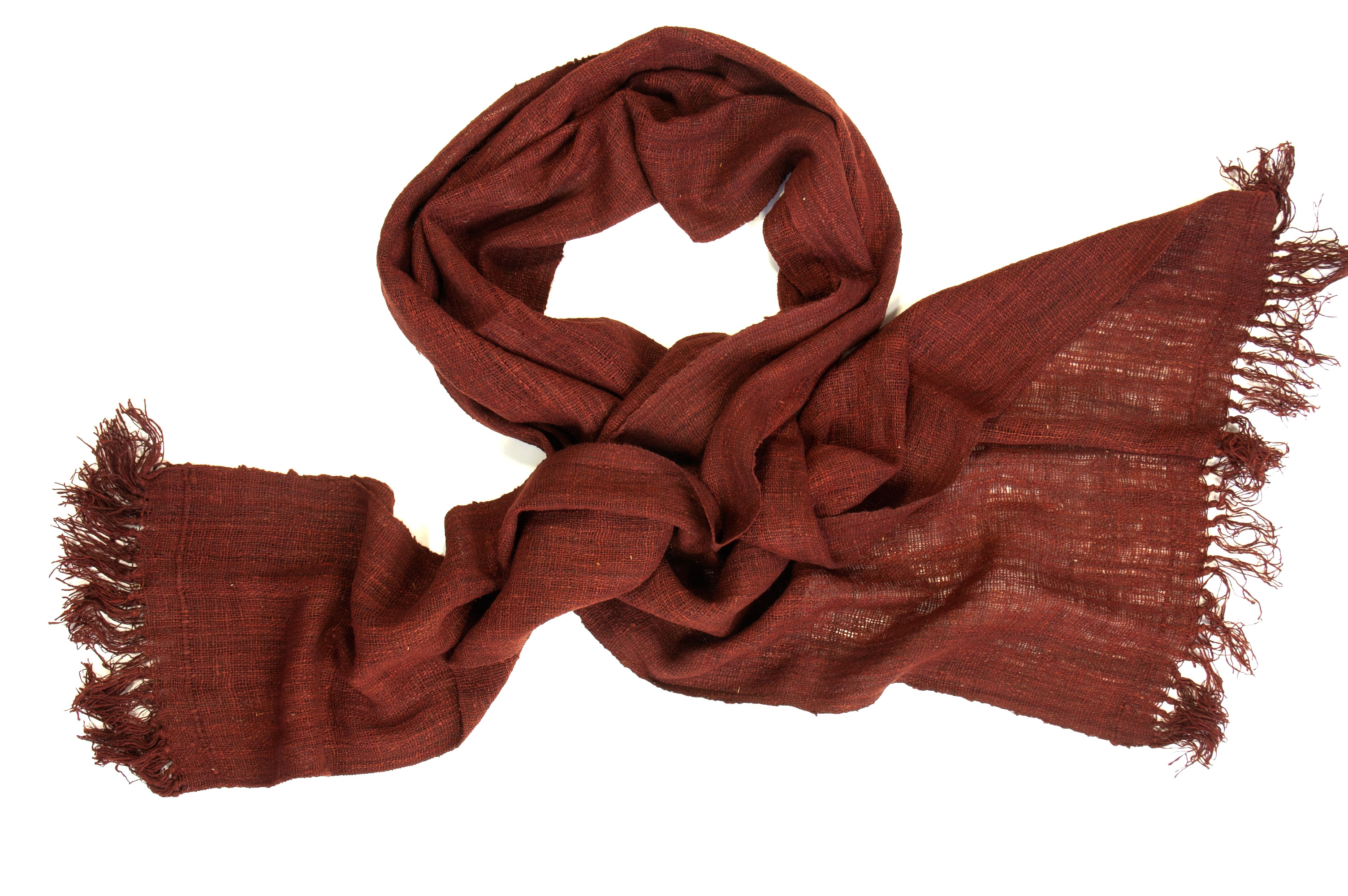 Sjaal van wilde zijde in steenrood - Counting Flowers