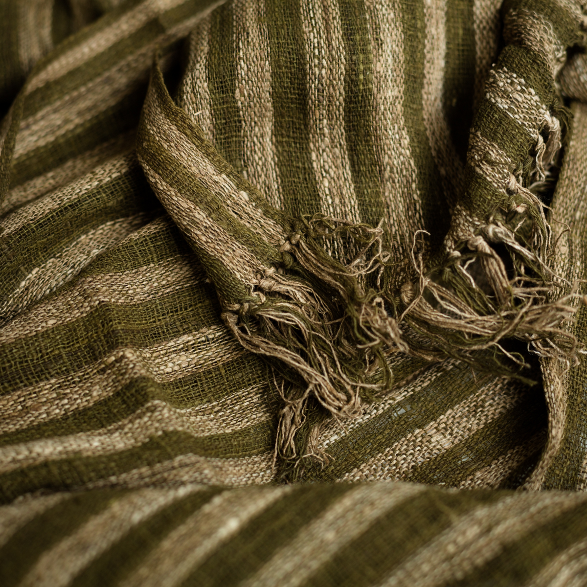 Naturally dyed wild silk scarf zebra - Counting Flowers