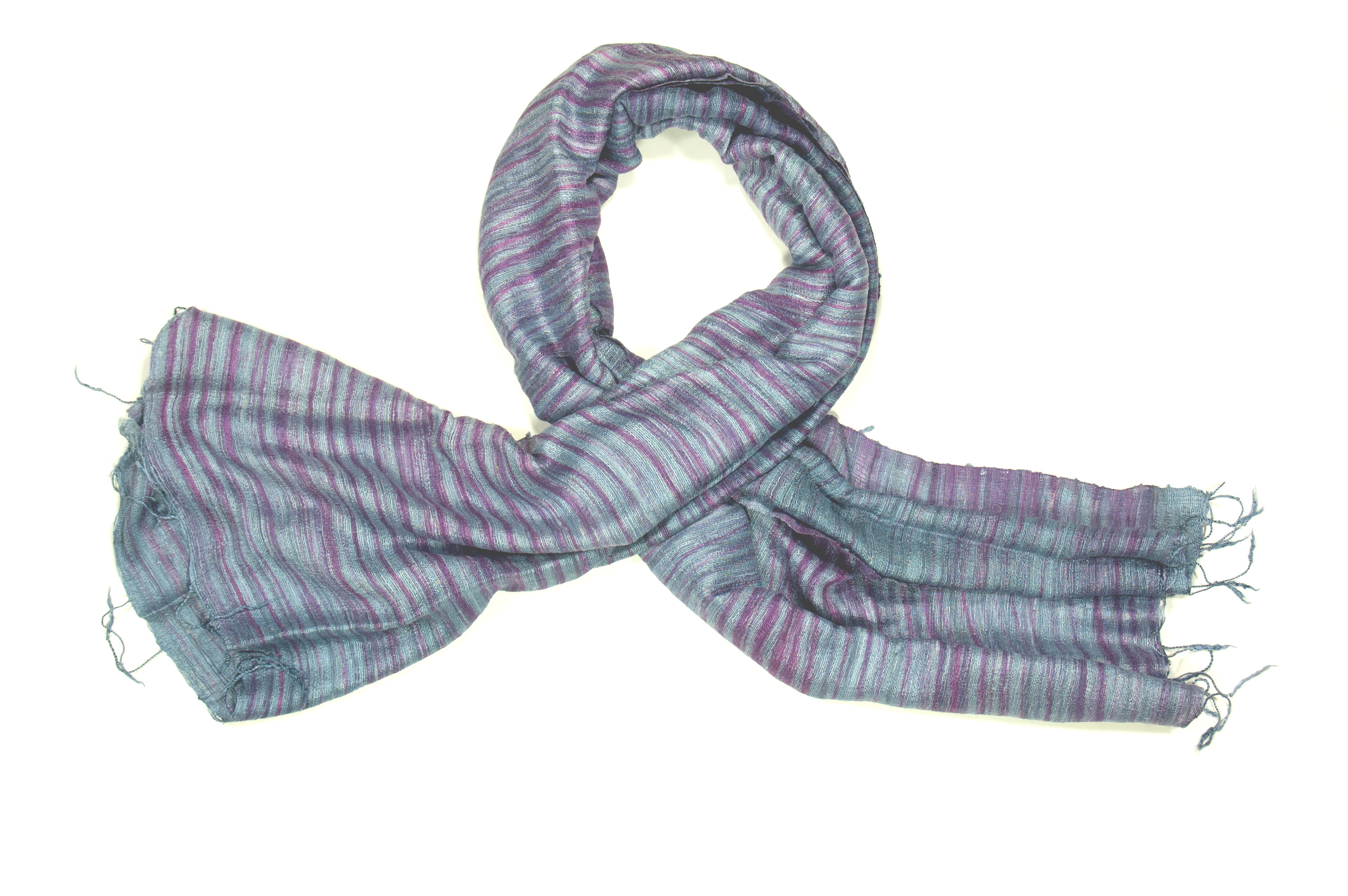 Silk scarf batik blues - Counting Flowers