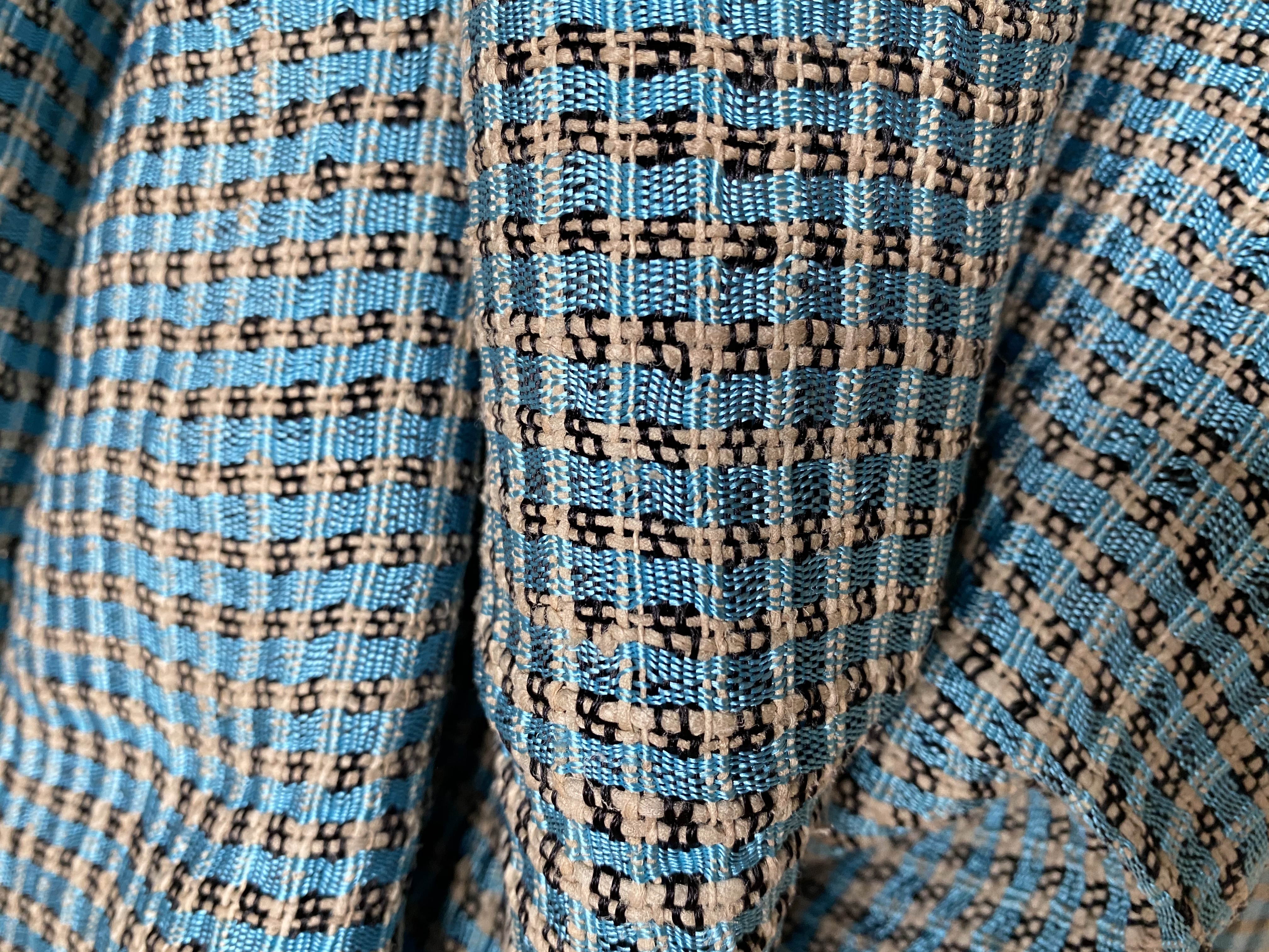 Unique turquoise lotus silk scarf from myanmar - Counting Flowers